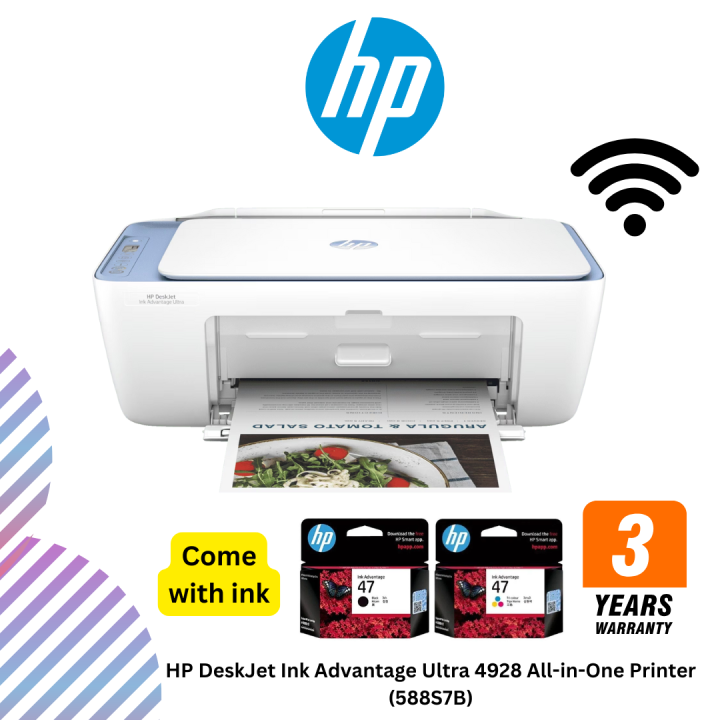 HP DeskJet Ink Advantage Ultra 4928 All-in-One Printer (588S7B) | Lazada