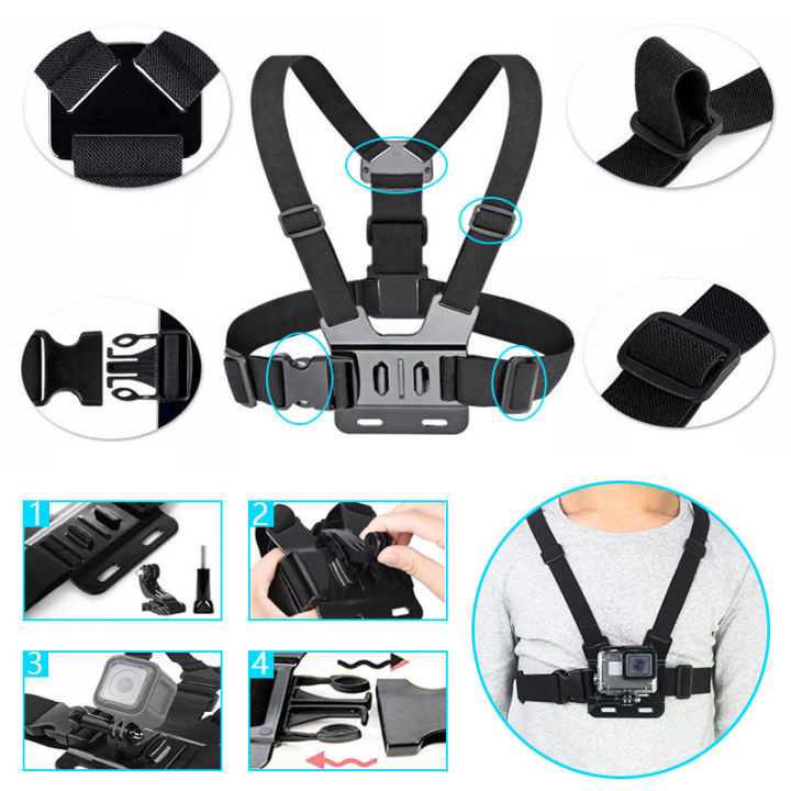 Action Camera Chest Strap Adjustable Action Camera Chest Harness for ...
