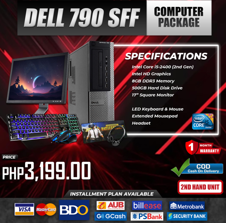 Computer Set Package CPU DELL 790 SFF Intel Core i5 2400 8gb 500gb hdd ...
