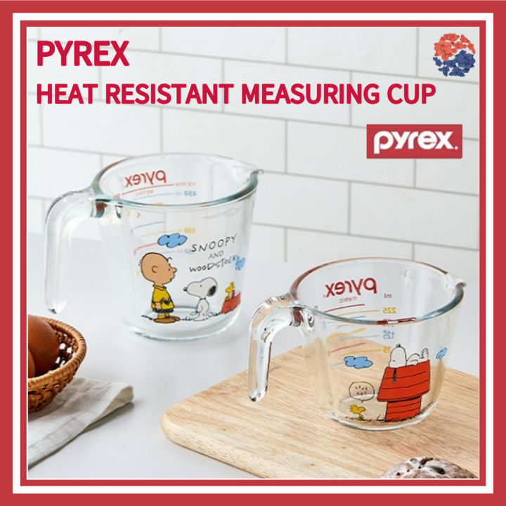 PYREX x Peanuts Snoopy Heat Resistant Glass Measuring Cup/250ml, 500ml ...