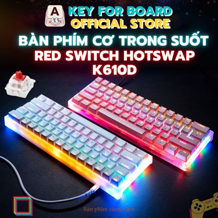 Bàn phím cơ trong suốt Red Switch 60% - HOTSWAP Meta61 | Lazada.vn