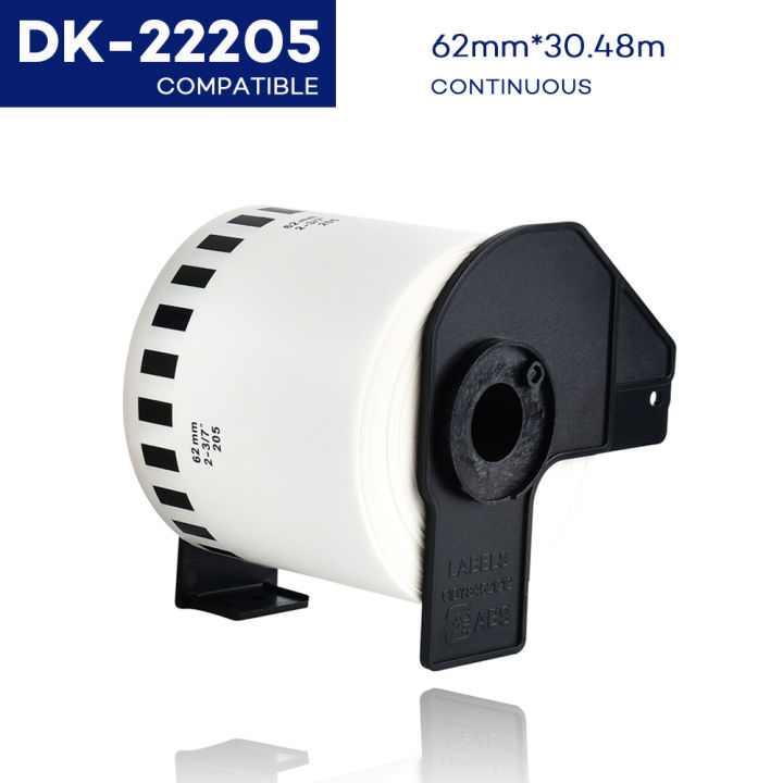 1 pcs DK22205 Thermal Paper Roll Shipping 62mm*30.48m Compatible for ...