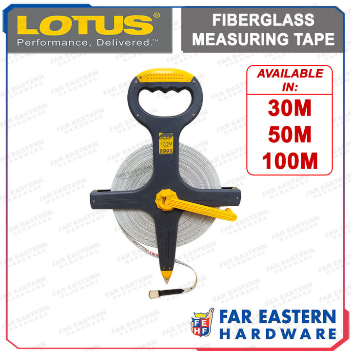 LOTUS Fiberglass Measuring Long Tape 30m 50m 100m LTHT | Lazada PH
