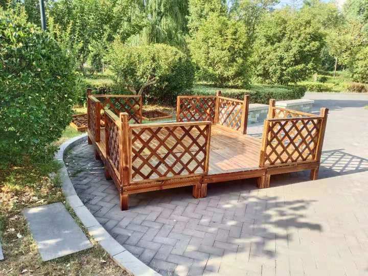 Outdoor anticorrosive wooden platform balcony courtyard outdoor wooden ...