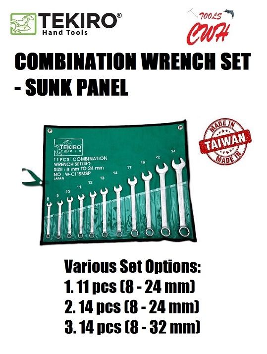 TEKIRO COMBINATION WRENCH SET - SUNK PANEL WR-SE0308 WR-SE0309 WR ...