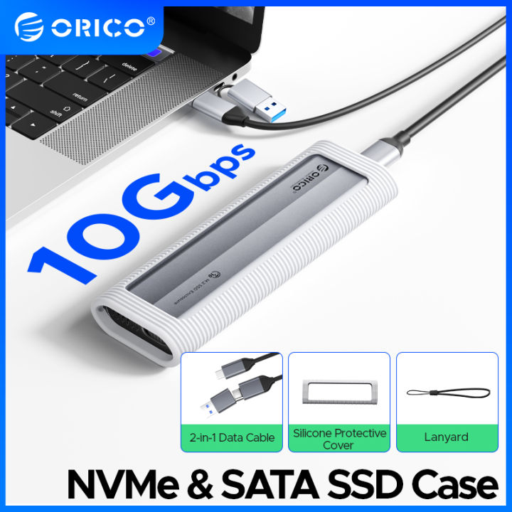 ORICO M.2 NVMe SATA SSD Enclosure Adapter Tool-Free 2 in 1 Cable Type C ...