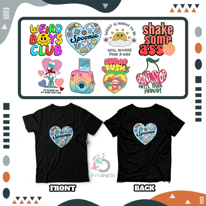 SABLON SETRIKA SABLON DTF PRINTING TEMA CUTE CHAOS ENERGY (UKURAN ...