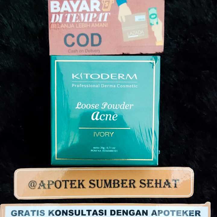 kitoderm loose powder acne warna ivory | Lazada Indonesia