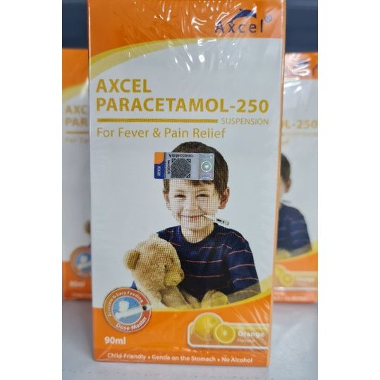 Axcel Paracetamol 250mg 5ml Syrup Orange 90ml Free Syringe Lazada
