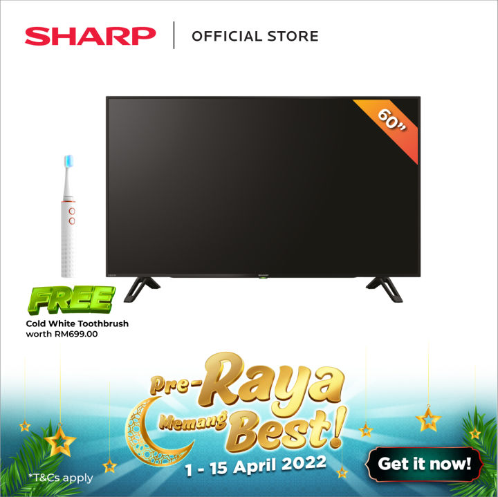 SHARP AQUOS 60 Inch 4K UHD Android TV - 4TC60DK1X FREE Cold White ...