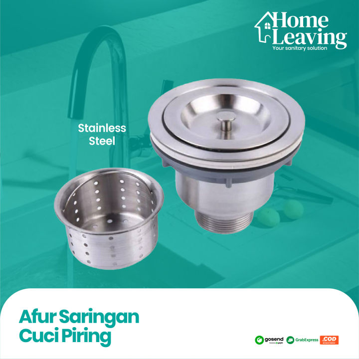 AFUR BAK CUCI PIRING PVC SET 1 1/2 INCH LUBANG BESAR SARINGAN SINK BCP ...