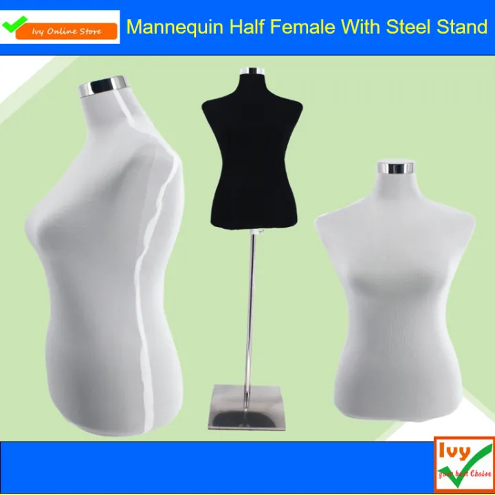 Female Body Plastic Mannequin With Chrome Steel Stand Patung Berdiri ...