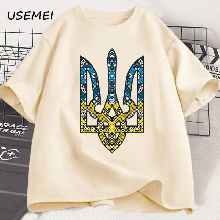 Ukraine Emblem Printed T-shirt Men Women O-Neck Casual Tops Tees ...