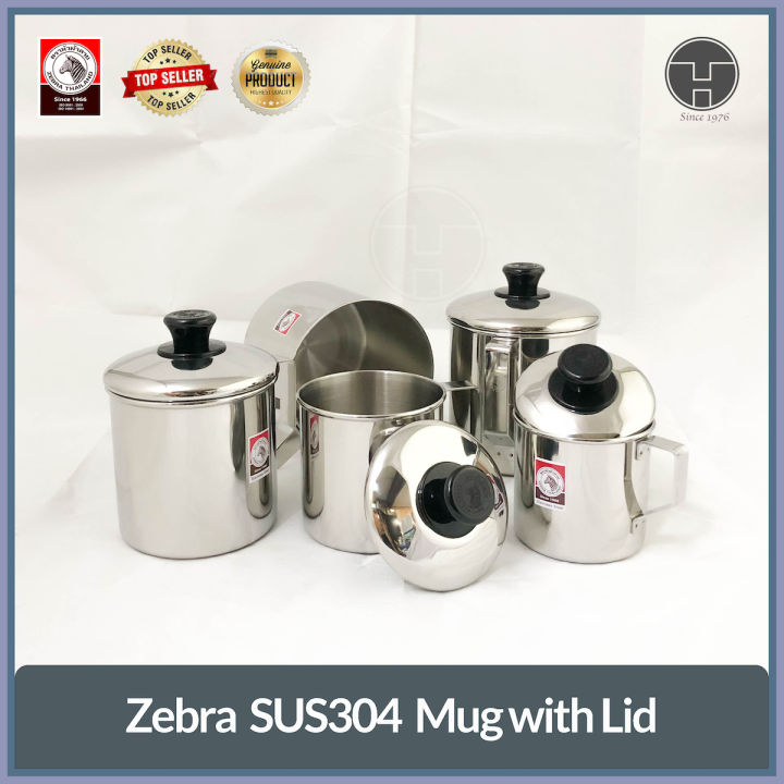 [TeoHin] Zebra SUS304 Stainless Steel Mug With Lid [8cm~12cm] 8cm , 9cm ...