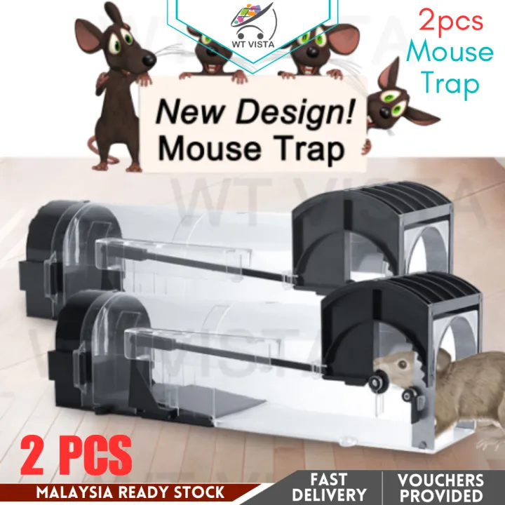 Mouse Trap 2PCS Rat trap Automatic Lock Catch Bait Trap Humance Catcher ...