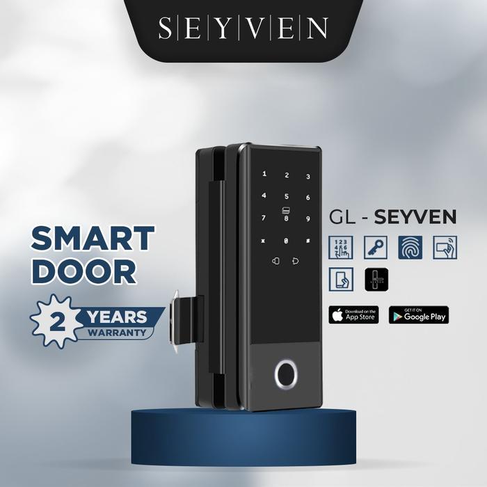 SEYVEN SMART DOOR LOCK KUNCI PINTU DIGITAL KACA FRAMELESS PINTU KAYU ...
