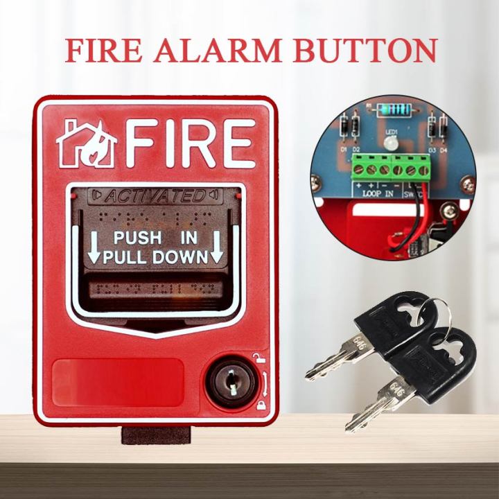 220Vac Fdas Manual Fire Alarm Call Point Pull Station Button With Panel ...