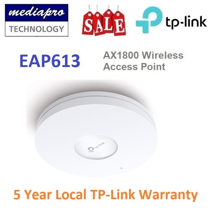 TP-LINK EAP613 AX1800 WiFi 6 Wireless Dual Band Ceiling Mount Access Point, Support PoE, Omada ...