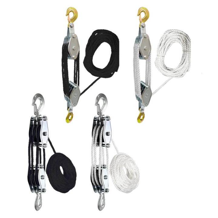 Professional Pulley Hoist System 3/4 Wheel Mechanism 1100/2200Lbs ...