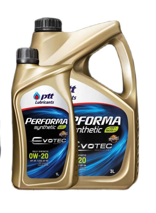 น้ำมันเครื่องเบนซิน สังเคราะห์แท้ 100% PTT 0W-20 ปตท EVOTEC 0W-20 ...