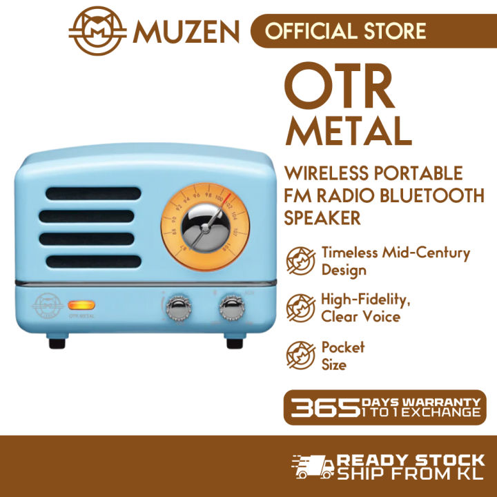 MUZEN OTR METAL BLUE Wireless Portable FM Radio Bluetooth 4.0 Speaker 10Hrs Playtime Stereo ...