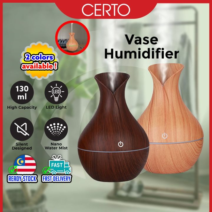CERTO Vase Air Humidifier With Essential Oil 130ml Diffuser Aroma ...