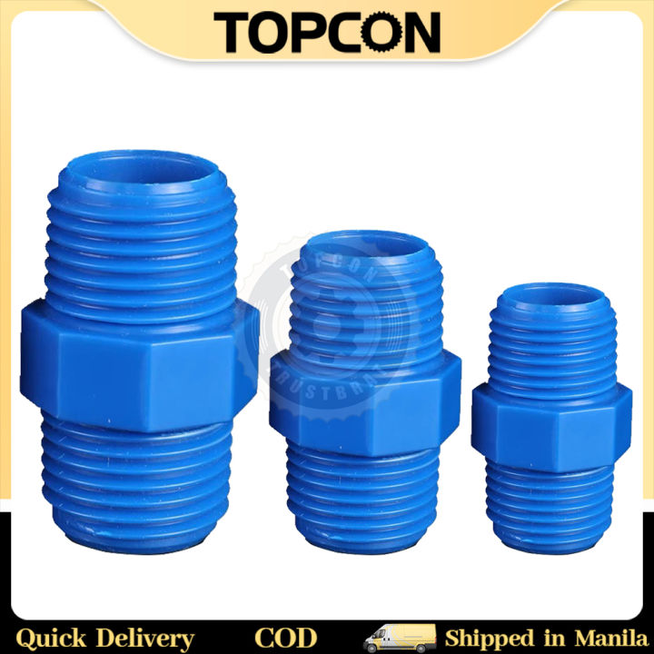 1/2inch To 1inch Blue Pvc Pipeline Fittings 2 Head Male Adaptor | Lazada PH