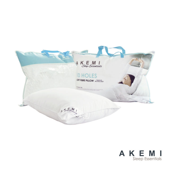 AKEMI Sleep Essentials 10 Holes Loft Fibre Pillow/ Bantal tidur | Lazada
