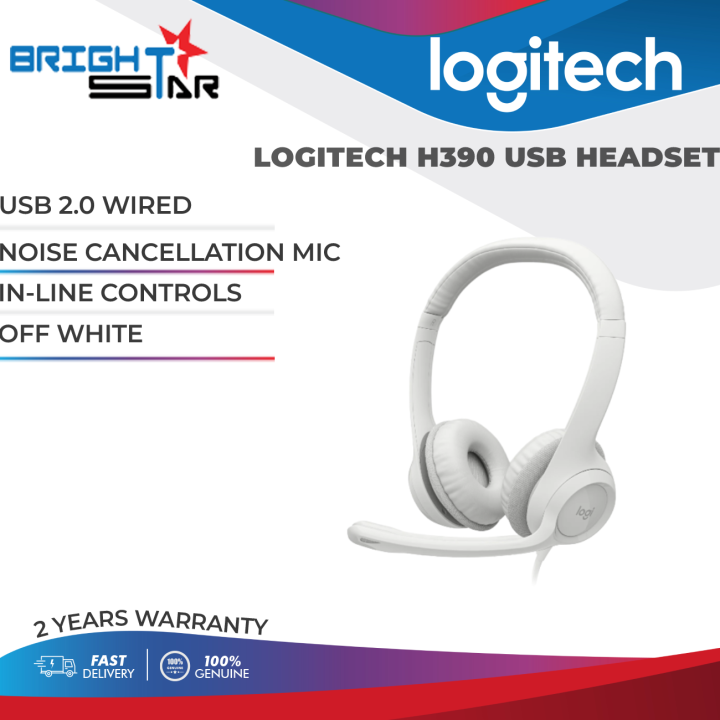 HEADSET / LOGITECH H390 USB HEADSET / USB 2.0 WIRED / NOISE ...