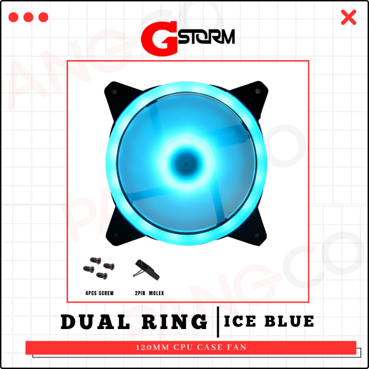 Gstorm Dual Ring ICE BLUE Led fan 120mm PC CPU Computer Case Cooling ...