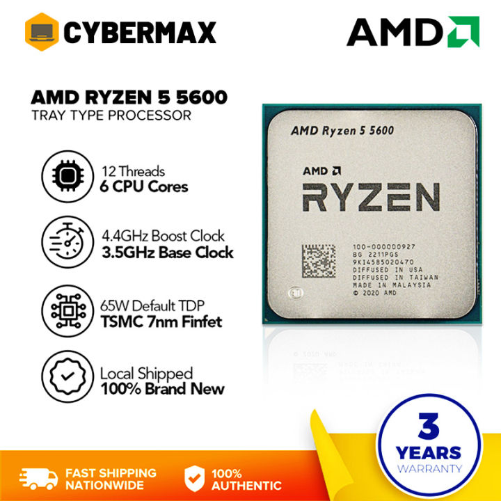 AMD Ryzen 5 5600 3.5GHz CPU Processor Support Socket AM4 Desktop ...