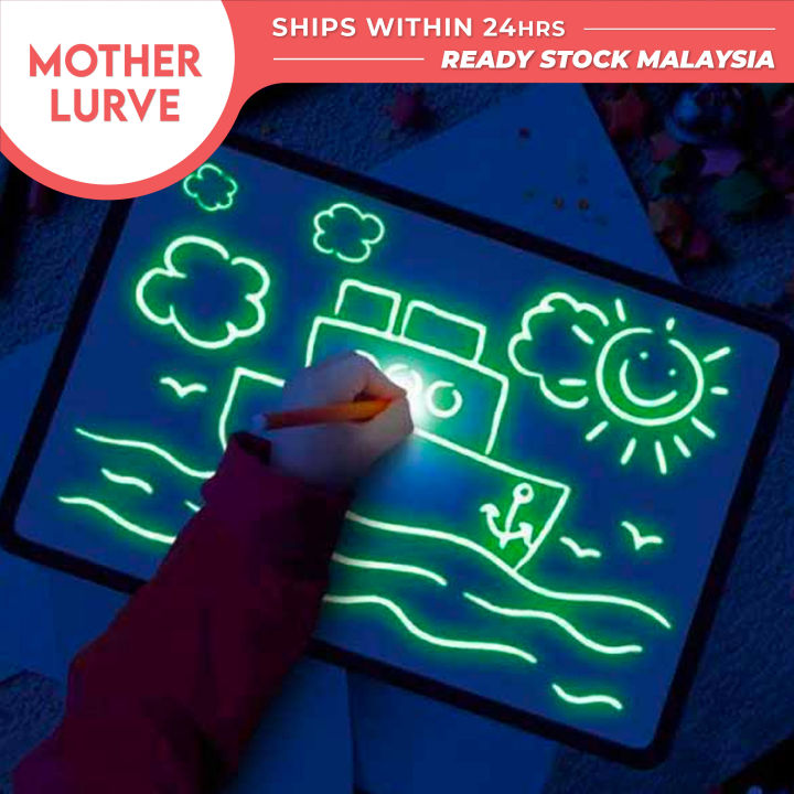 Drawing Board Kids Glow in Dark Light Doodle Fun Luminous Sketch ...