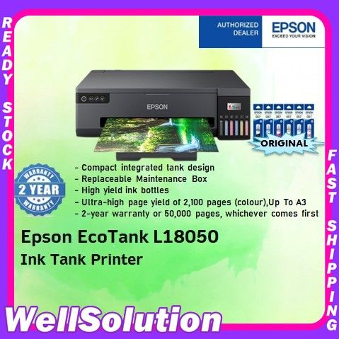 Epson EcoTank L18050 Ink Tank Photo Printer ( Low-cost A3+ photo print , Borderless Printing ...