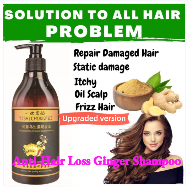 Upgraded Ginger Hair Shampoo 500ml Fast Regrowth Hair Shampoo Anti-Hair ...