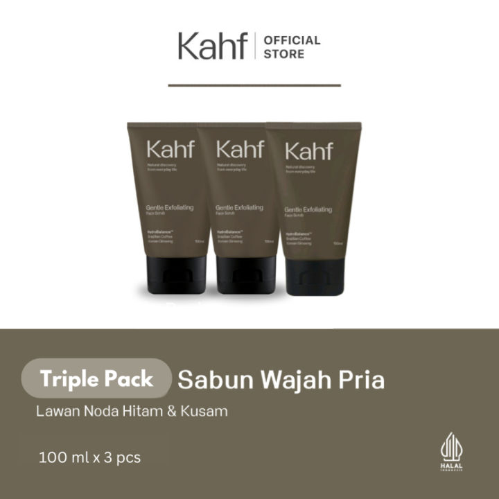 Kahf Gentle Exfoliating Face Scrub 100 ml Triple Pack - Bundling Isi 3 ...