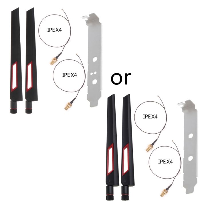 2x10Dbi Dual Band 2.4G/5GHz for M.2 IPEX MHF4 20cm Cable to RP-SMA ...