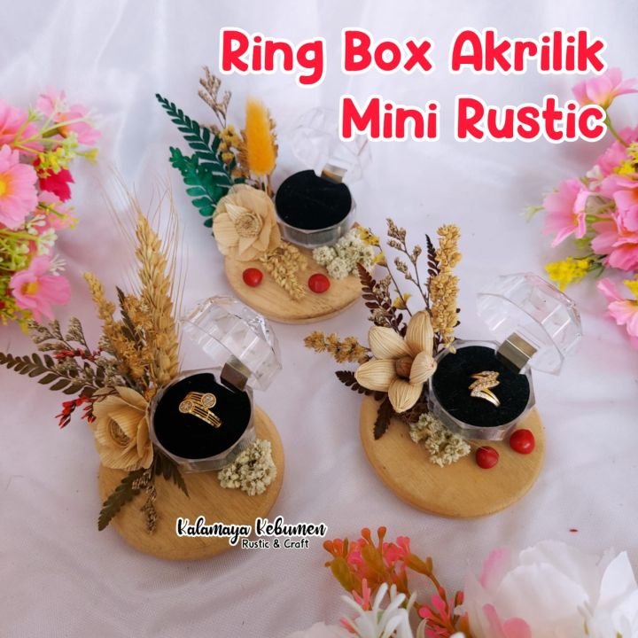 Mini Ring Box Akrilik Tempat Cincin Kawin Nikah Wedding Engagement ...