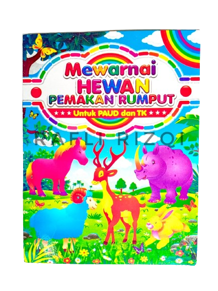 Buku Mewarnai Anak/Buku Mewarnai Hewan Pemakan Rumput Untuk Paud Dan TK ...