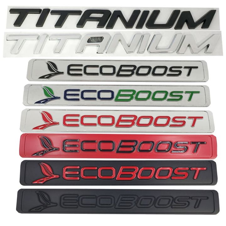 Car decoratio 3D TITANIUM Green Flex Fuel Ecoboost Logo Sticker Emblem ...