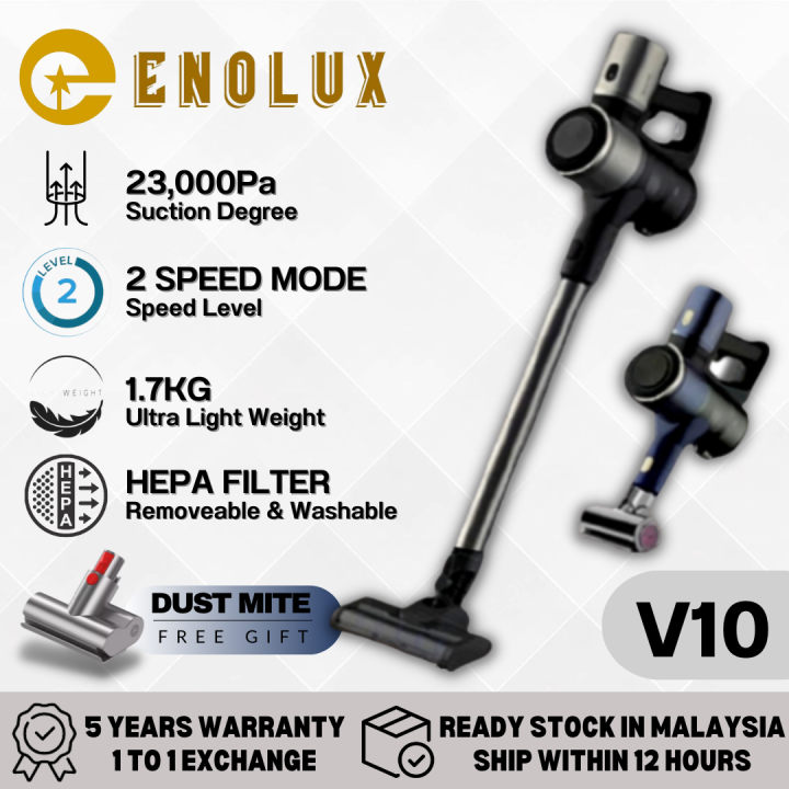 Enolux V10 Cordless Vacuum Cleaner Free Dust Mite For Home Of Office ...