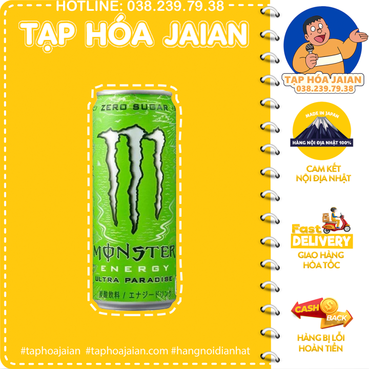 Nước Tăng Lực Asahi Monster Energy Ultra Paradise (Chai Xanh Lá x 355 ...