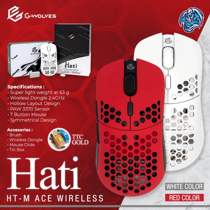 G-Wolves Hati HT-M Ace Edition Ultra-lightweight Wireless Gaming Mouse ...