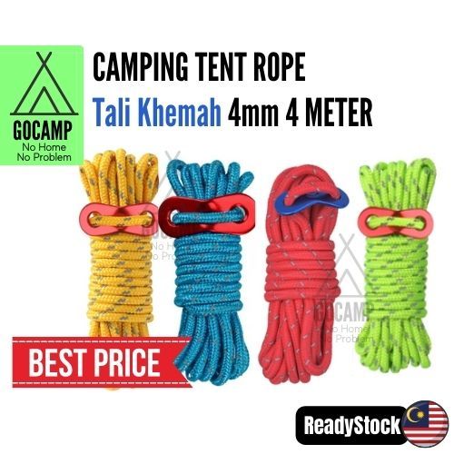 GOCAMP [4mm] Reflective Paracord Rope 户外帳篷天幕反光绳 Tent Flysheet Tarp ...
