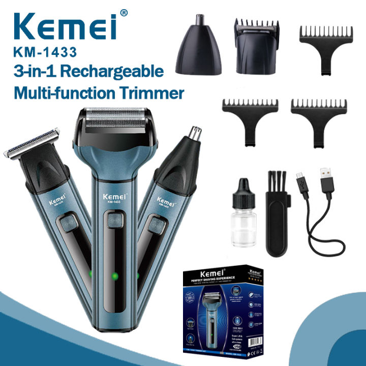 Kemei 3-in-1 Multi-function Clippers Nose Hair Clippers Household ...