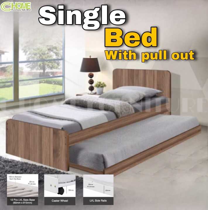 C HOME Single Bed Frame / Katil Single / Single Bed/ Katil Single Pull ...