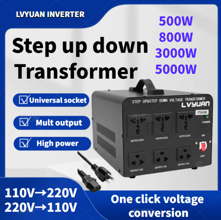 LVYUAN 500W Power Transformer 220V/110V Output Simultaneously Step-up ...
