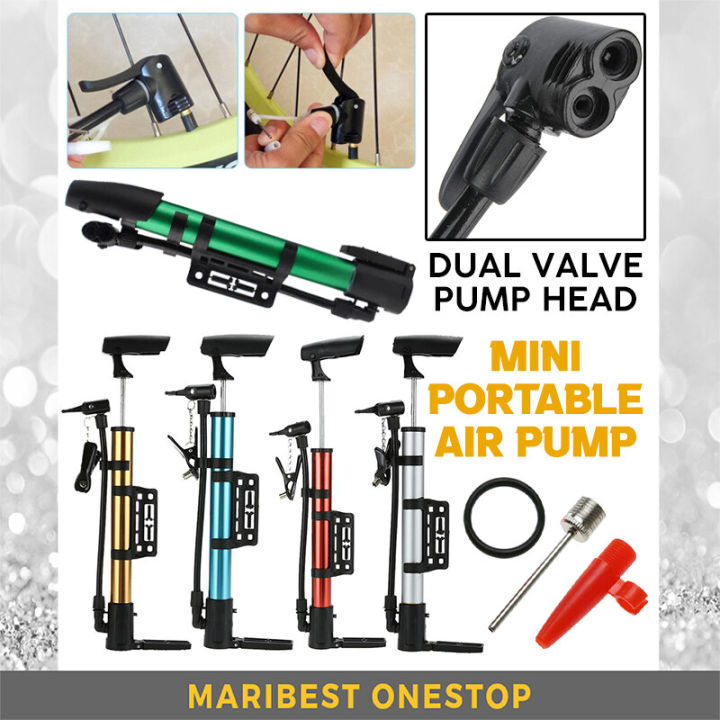 MINI PORTABLE ALUMINIUM BICYCLE TYRE AIR PUMP HAND PUMP TOY INFLATER ...