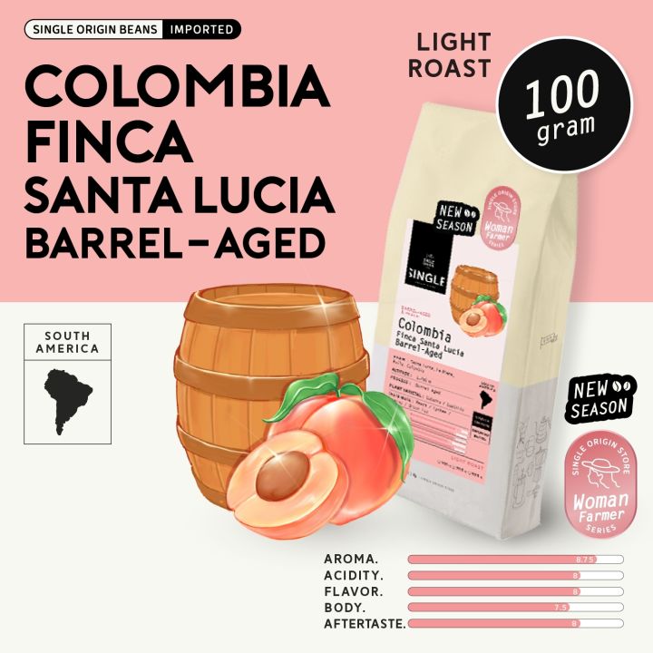 Colombia Finca Santa Lucia Barrel- Aged Microlot (Specialty Coffee ...