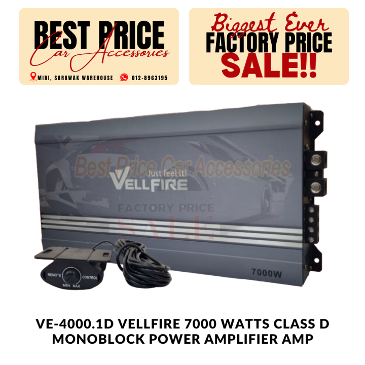 VE-4000.1D VELLFIRE 7000 Watts Class D Monoblock Power Amplifier Amp ...