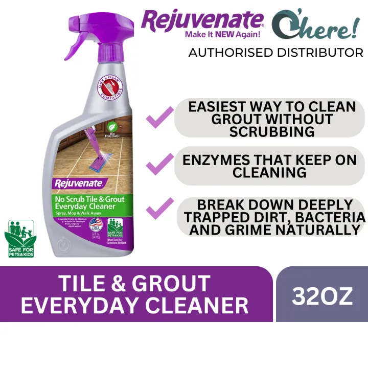 Rejuvenate Bio-Enzymatic No Scrub Tile & Grout Everyday Cleaner, 32oz ...